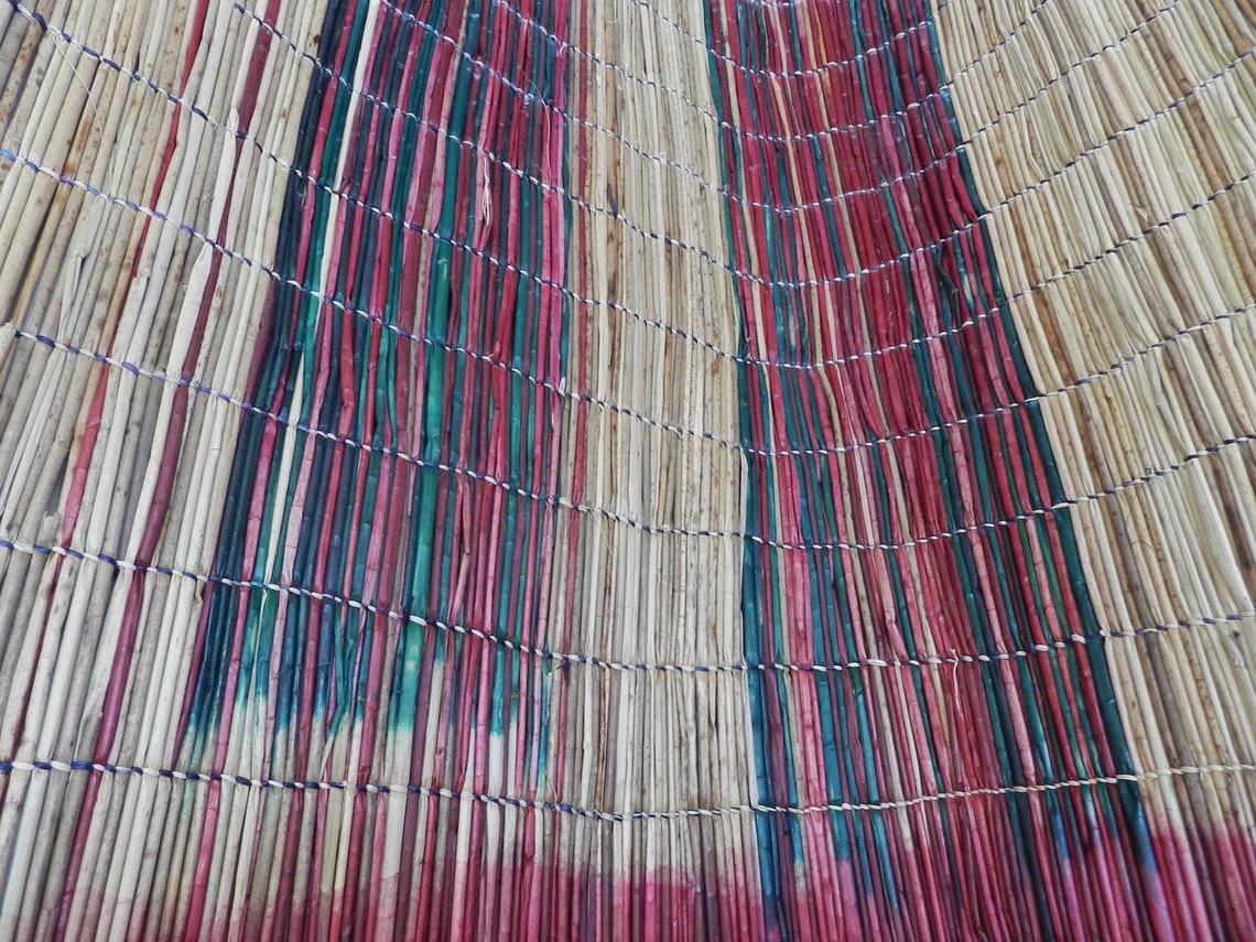 African Mat Natural Raffia Rush Floor Mat Plant Art of | Etsy