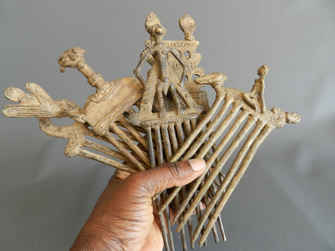 Dogon Comb Bronze, African Dogon Comb Carved in Bronze, Lost Wax Hair ...