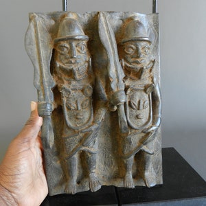 Bronze Plaque Oba Warrior Armor Sword Edo Ife Nigeria, Levant Sword or ...