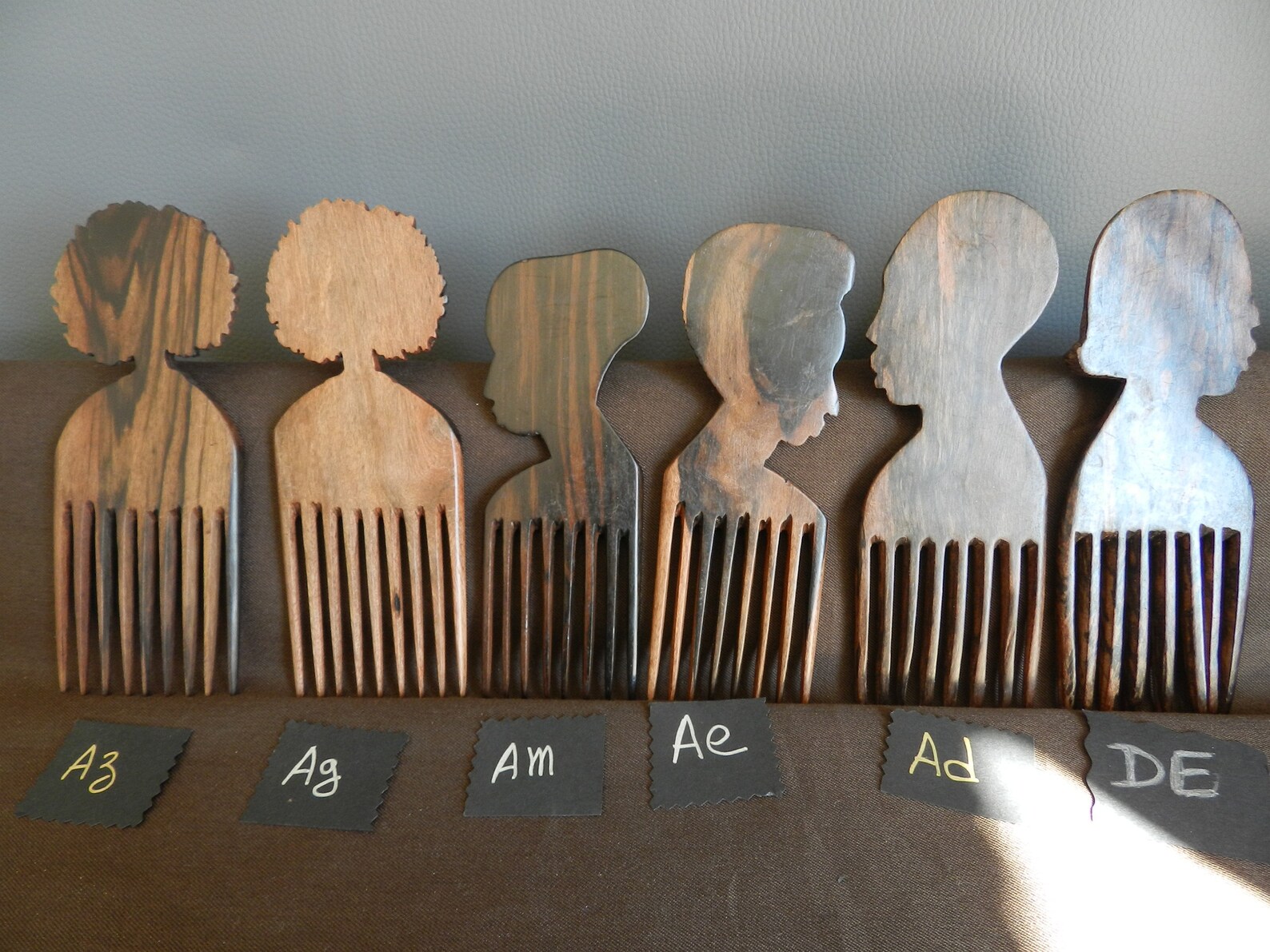 African Comb Sculpture Bust Man Woman Monkey Luxury Ebony - Etsy