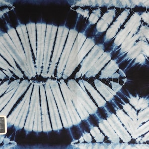 Rare Tie and Dye Fabric Adire Nigeria Indigo Cotton, Blue Coton, Cowrie ...