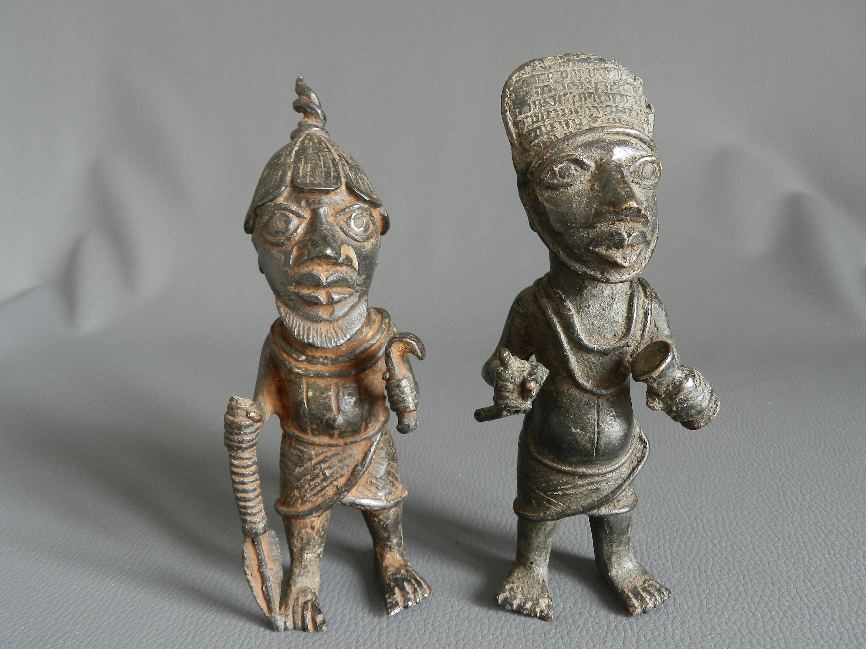 Bronze Ife King Oba Armors and Healer Old Black Oxidized Patina, Luxury ...