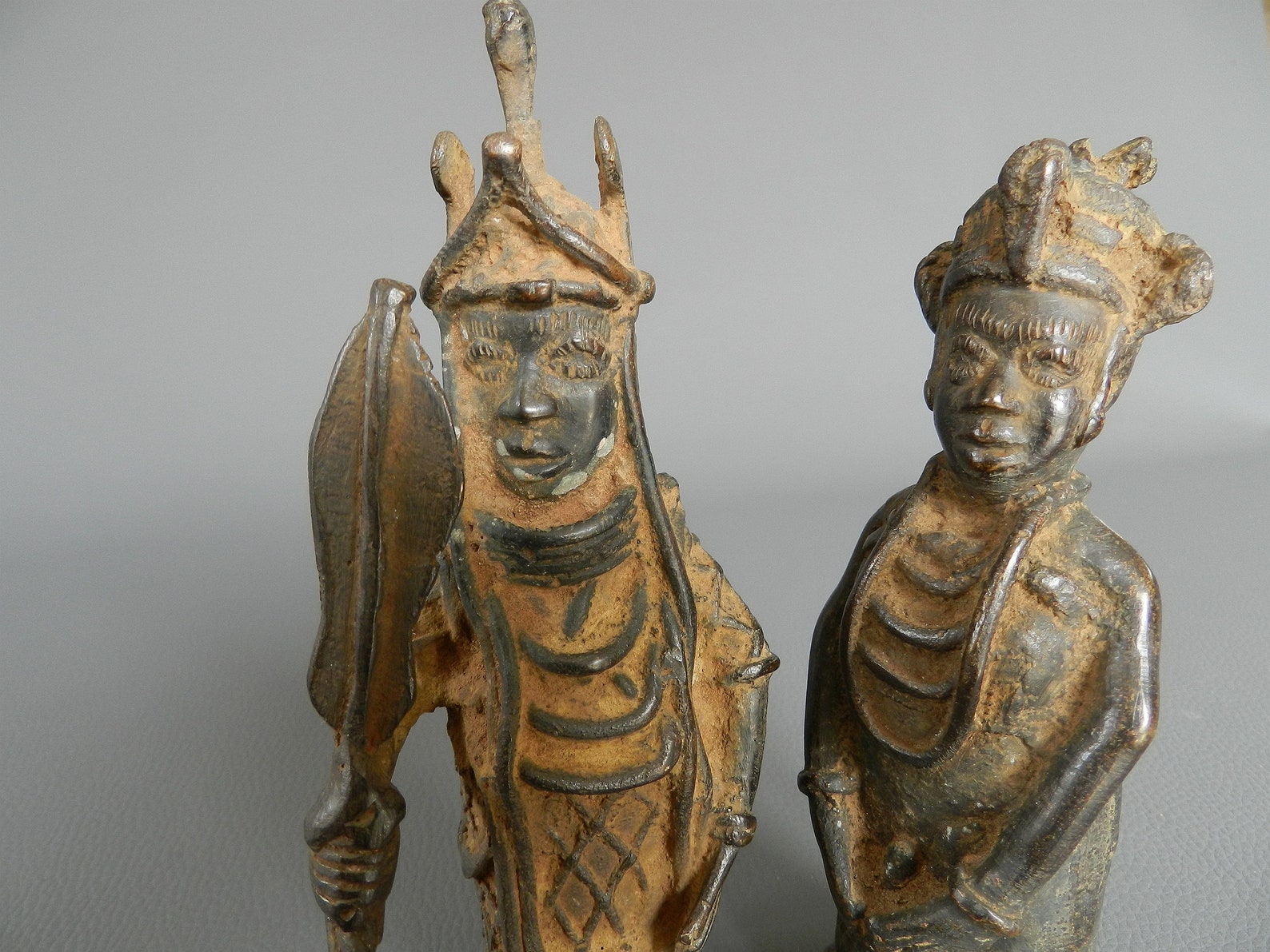 Couple Ife Edo Bronze Bini Benin Eben Oba Osemwende Sword | Etsy