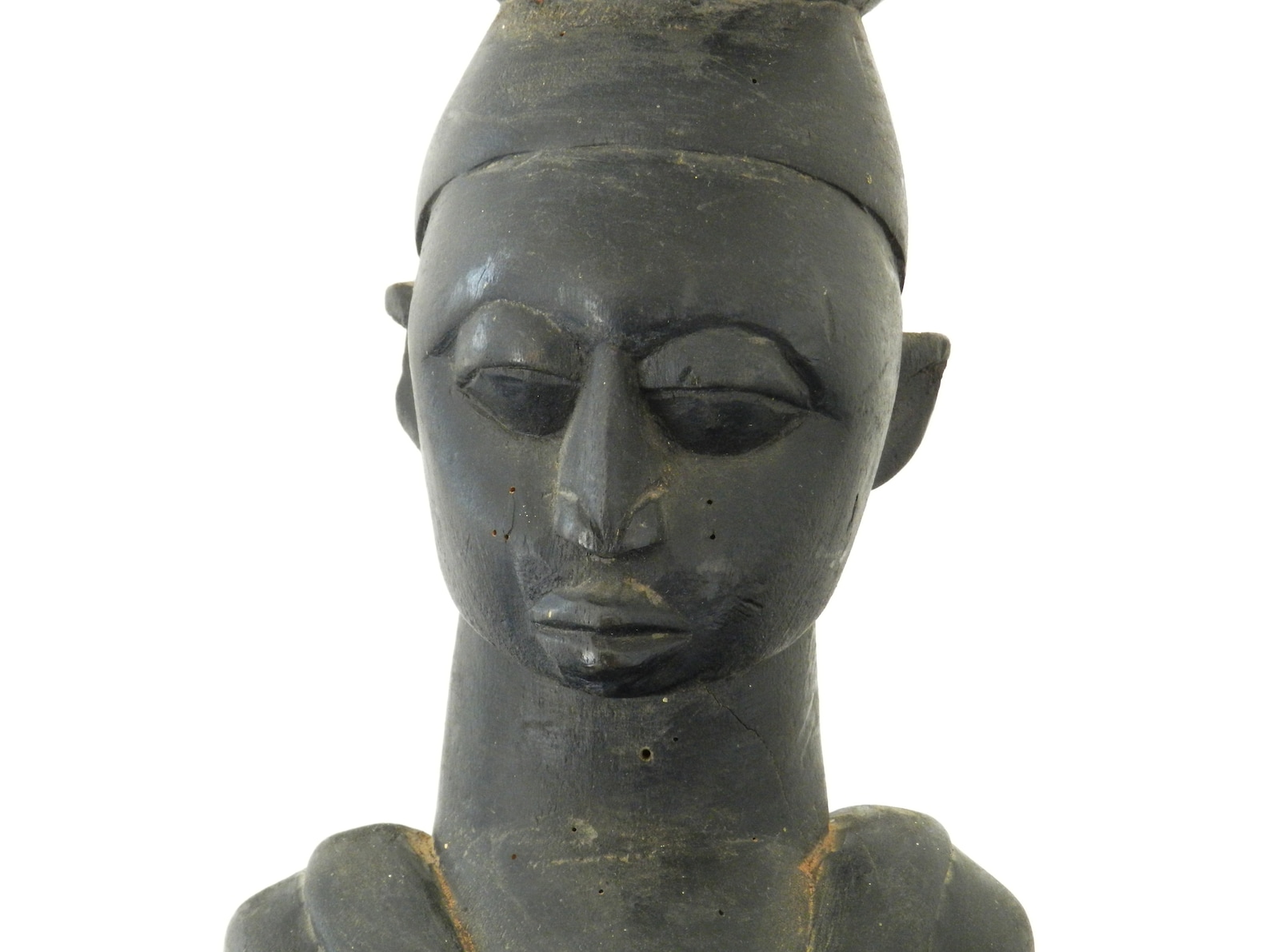 Black African Berber Peulh Woman Statue in Wooden Bowl on the Head 51 ...