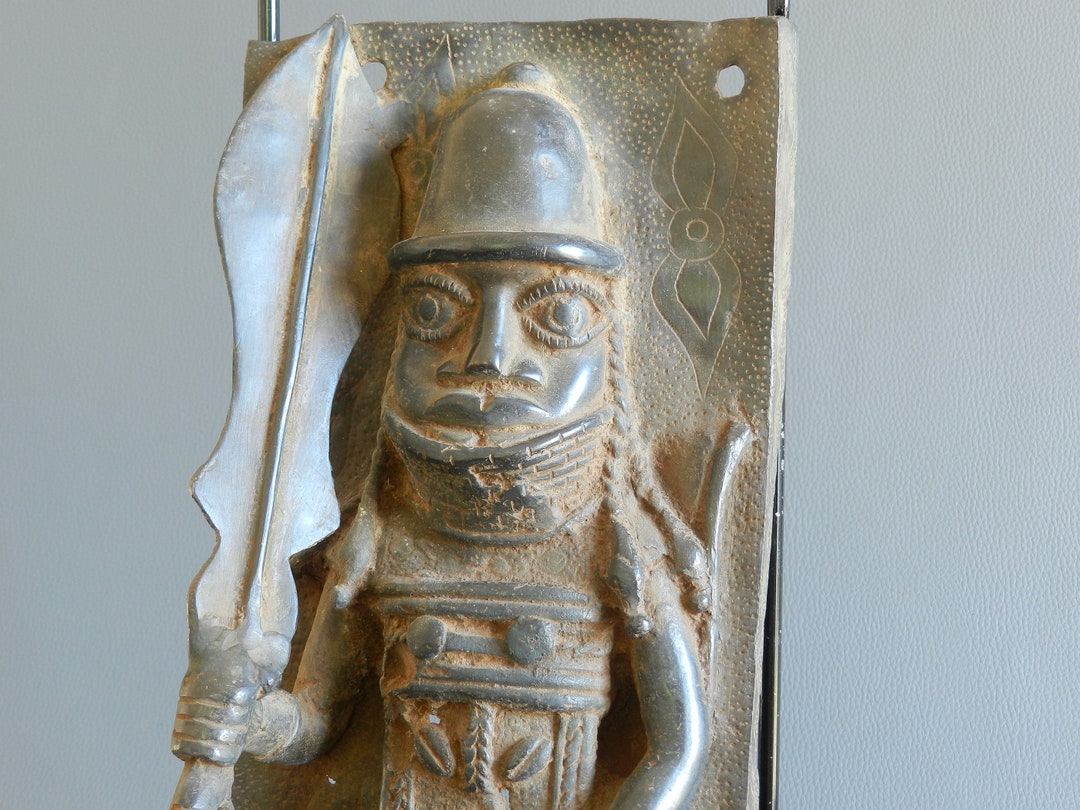 Bronze Plate Oba Warrior Armor Sword 39 Cm 15.35" Edo Ife Nigeria ...