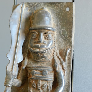 Bronze Plate Oba Warrior Armor Sword 39 Cm 15.35" Edo Ife Nigeria ...