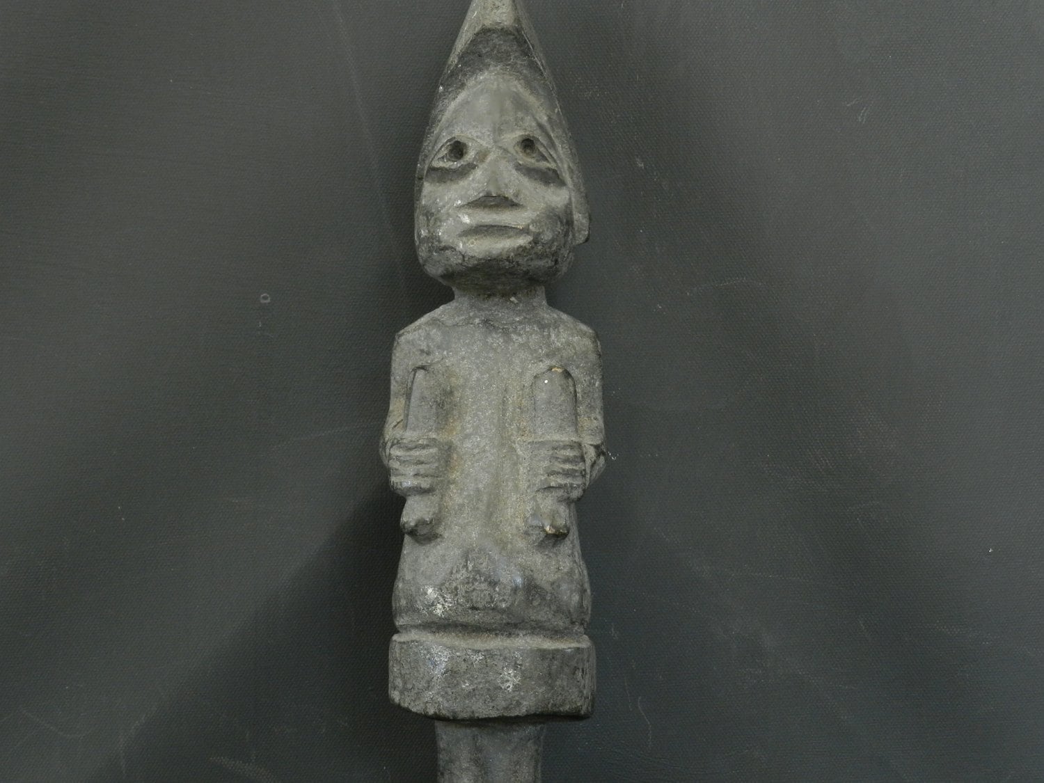 Black Shango Stick Oshe Wooden Altar Figure Kneeling Man | Etsy