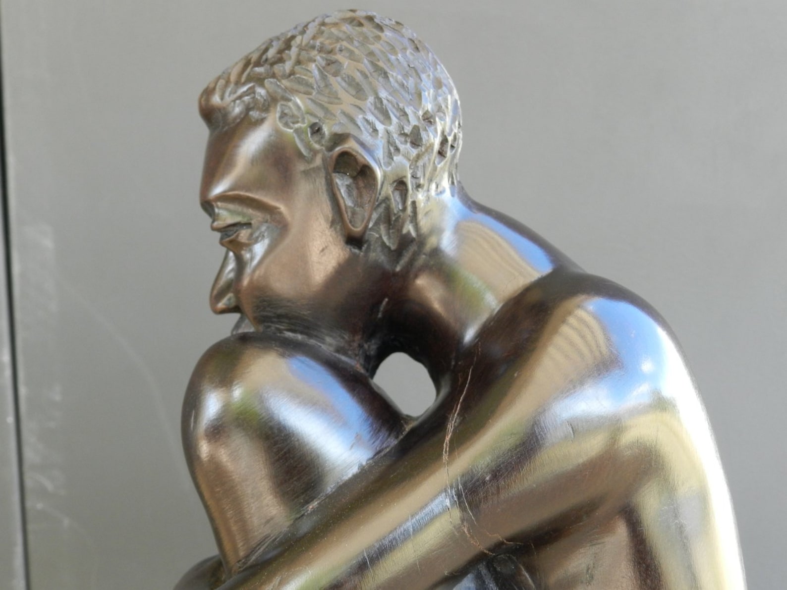 Grand Penseur recroquevillé XXL Homme Sculpture africaine - Etsy France