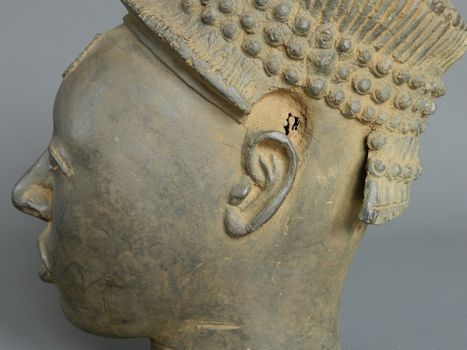 Head Bronze Sculpture Ife Edo, Commemorative Head Bronze Crown and Ita ...