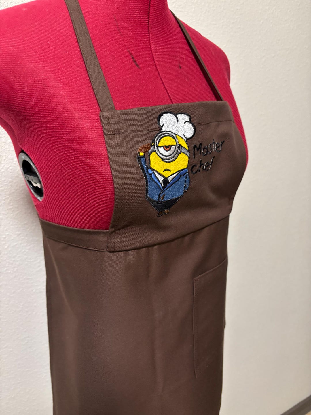 Embroidered Minions Stuart Inspired Apron With a Pocket Kitchen Apron ...