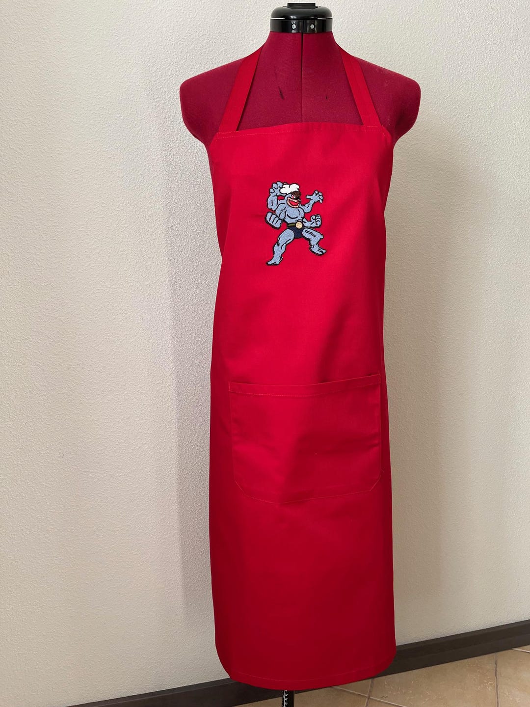 9 Colors Embroidered Machamp Inspired Apron With a Pocket; Kitchen ...