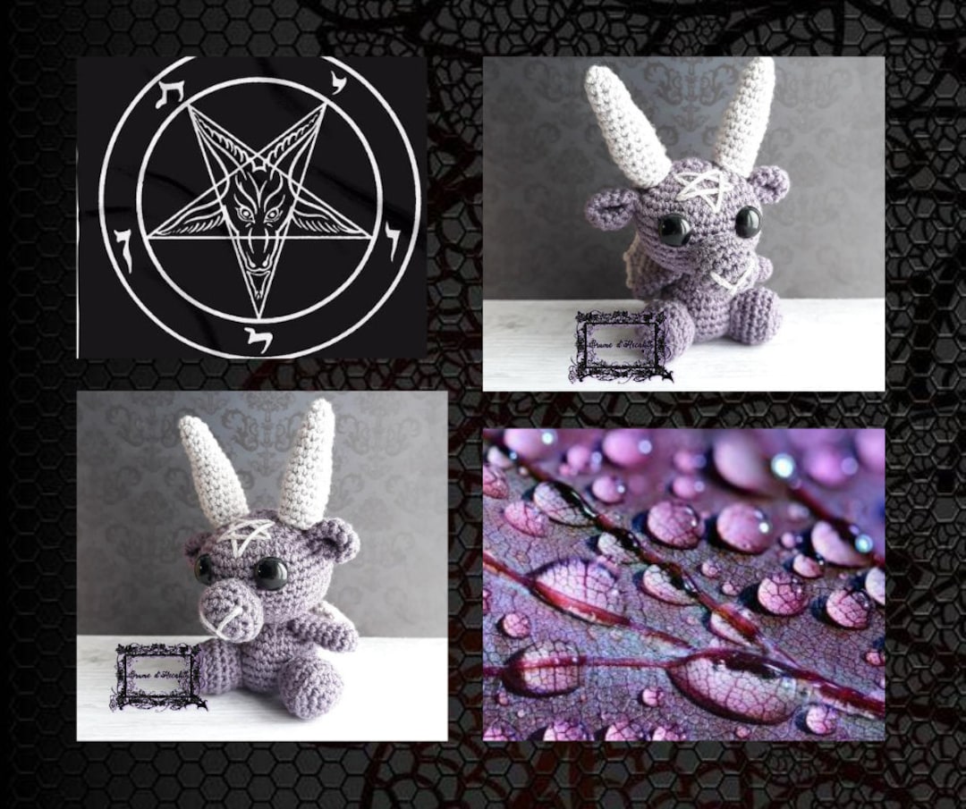 Purple Baphomet Amigurumi – Handmade Occult Plush – Wool Mystical ...