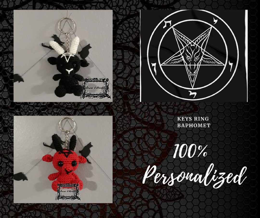 Custom Baphomet Keychain – Handmade Amigurumi – Unique Occult Gift - Etsy