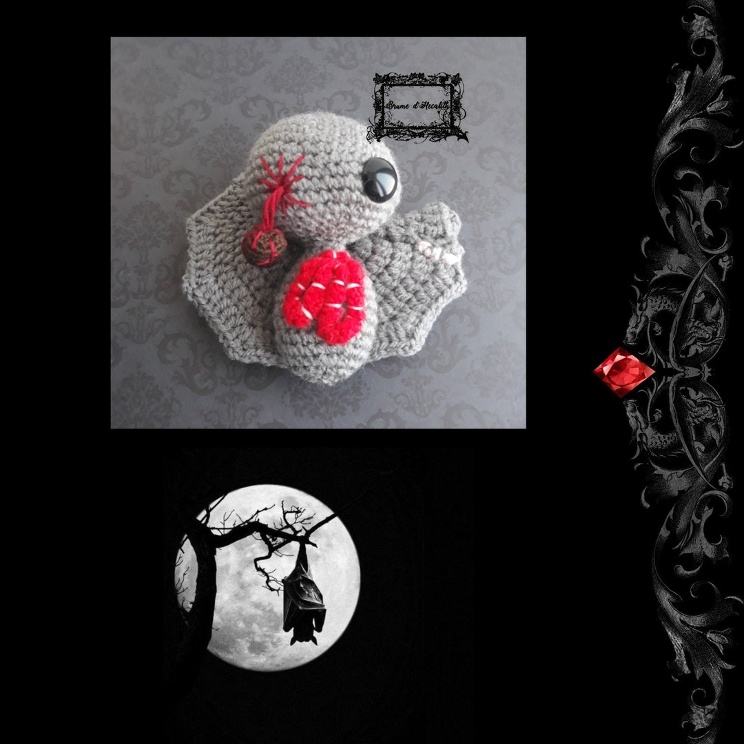Trash Bat Amigurumi – Creepy Cute Crochet Plush – Handmade Punk Bat ...