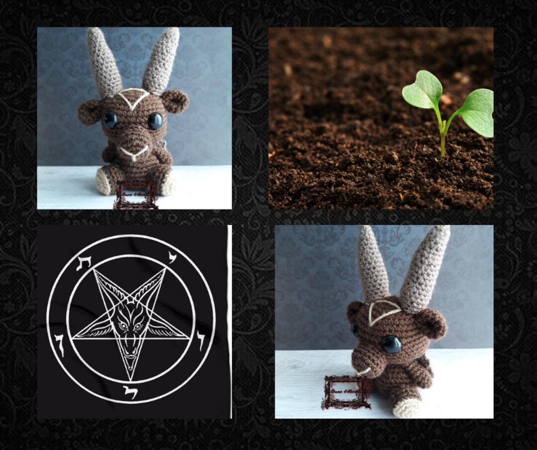 Earth Element Baphomet Amigurumi – Handmade Occult Plush – Brown ...