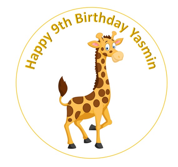 Giraffe Round Edible Cake Icing or Wafer Topper Decoration | Etsy