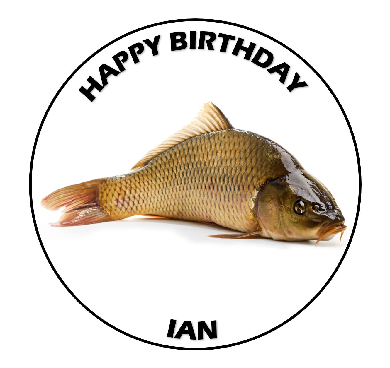 Fishing Carp Round Circle Cake Edible Icing or Wafer Topper - Etsy