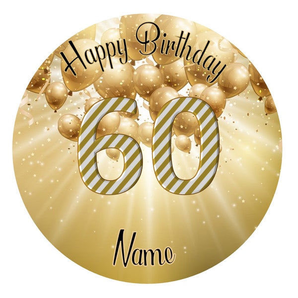 60th Men's Cake Topper - Etsy UK