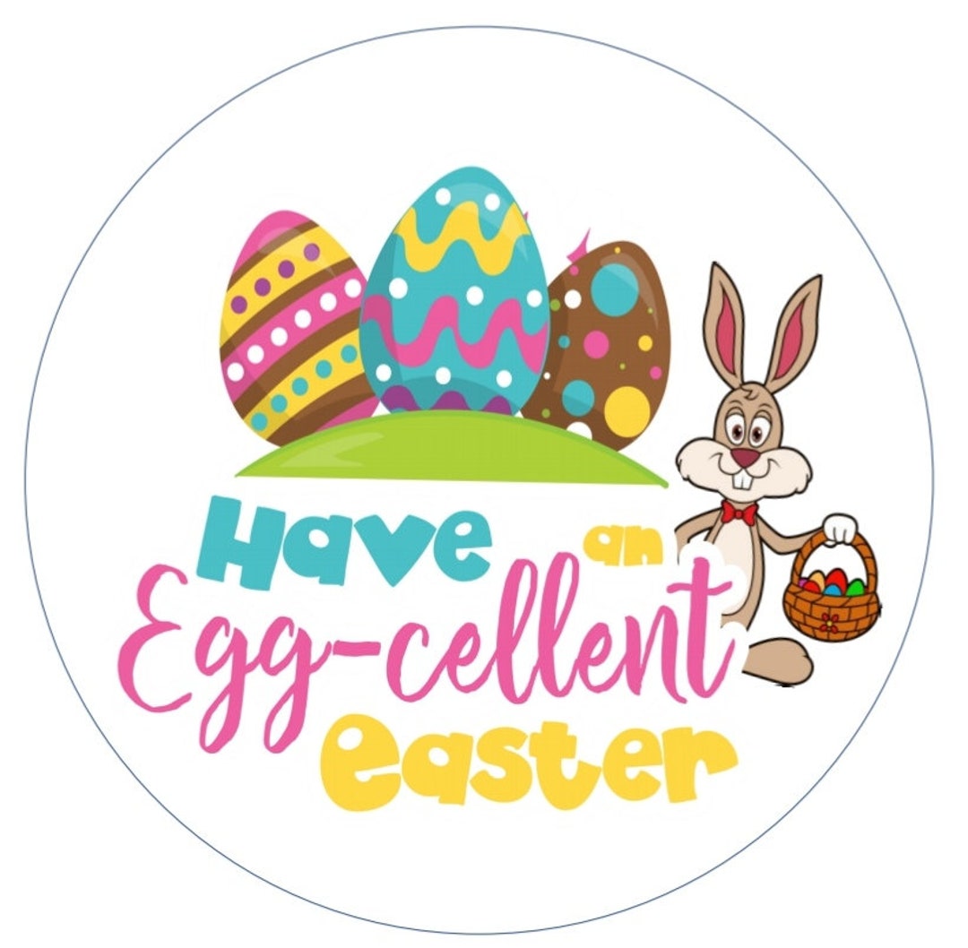 Happy Easter Circle Cake Edible Icing or Wafer Topper Decoration ...