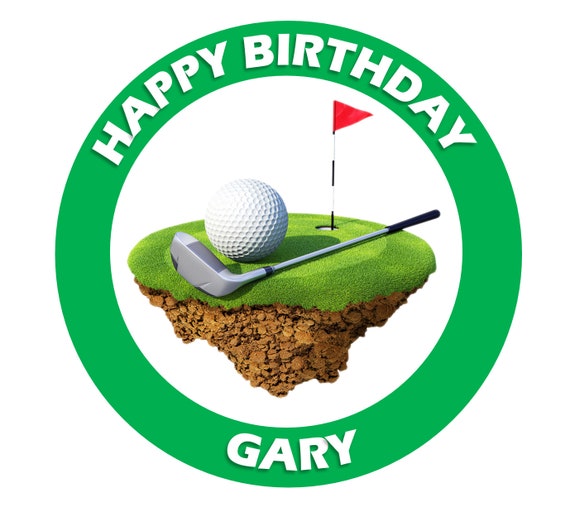 Golf With Green Trim Round Edible Cake Icing or Wafer Topper - Etsy