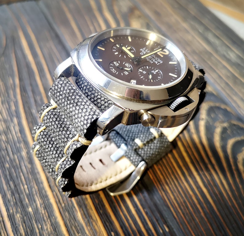 Canvas Watch Strap 18mm 20mm 22mm 24mm 26mm Black Washed - Etsy