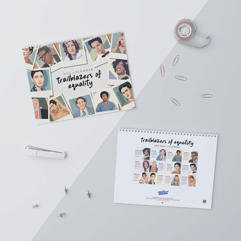 2026 Trailblazers of Equality Wall Calendar, Illustrated LGBTQIA+ Icons ...