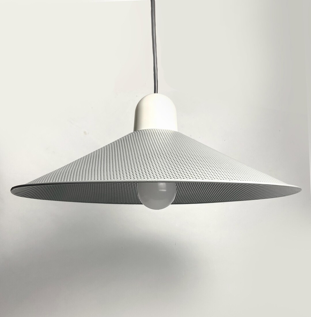 Large Gray Perforated Memphis Style Ceiling Light | 80s | Pendant Lamp ...