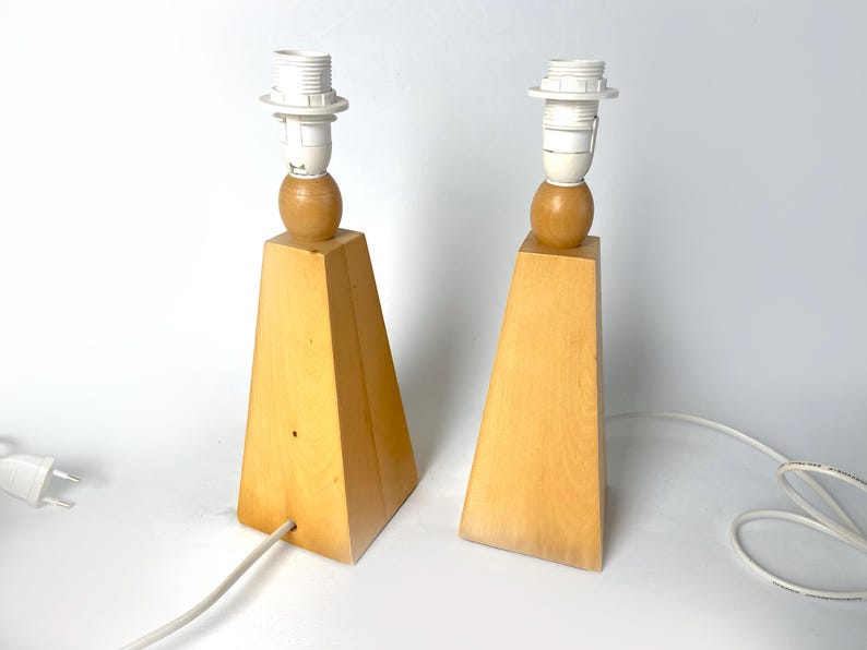 Vintage Set of 2 Conical 90s Table Lamps | Minimalist | Bedside Lamp ...