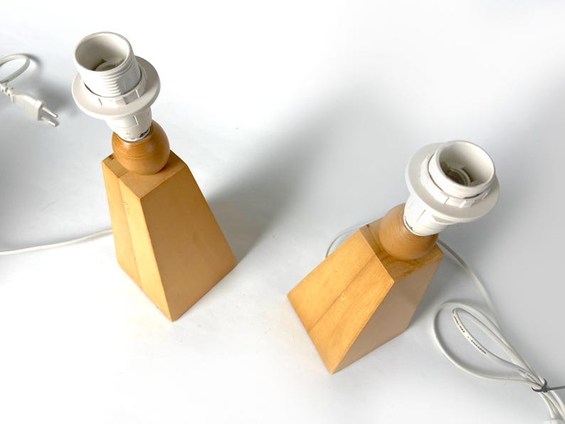 Vintage Set of 2 Conical 90s Table Lamps | Minimalist | Bedside Lamp ...
