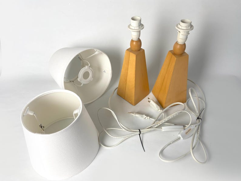 Vintage Set of 2 Conical 90s Table Lamps | Minimalist | Bedside Lamp ...