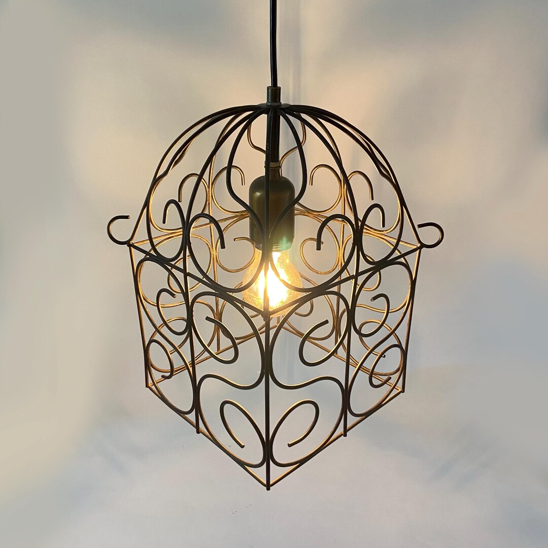 Vintage Metal Floral Italian Hall Lantern | 90s | Victorian Style ...