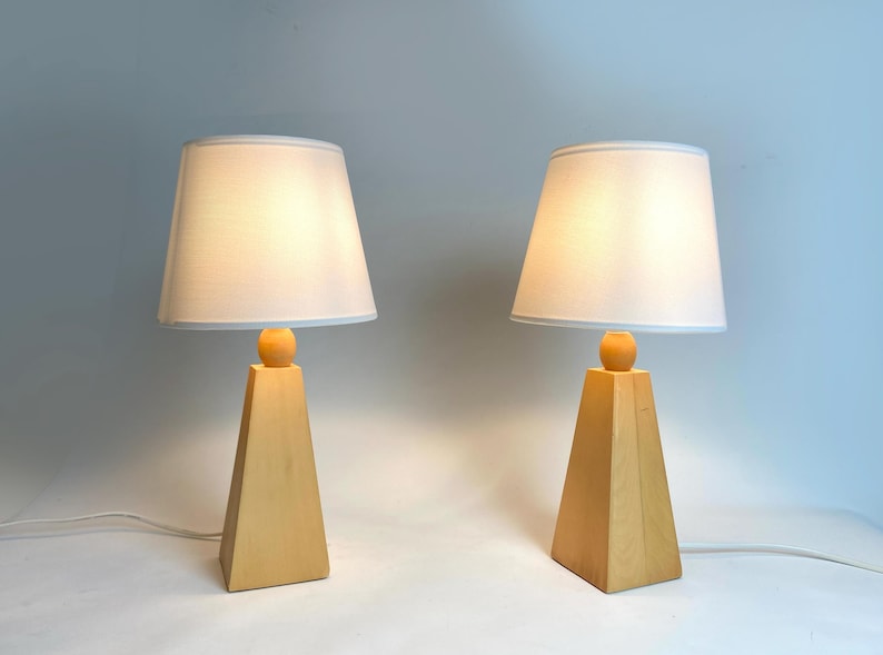 Vintage Set of 2 Conical 90s Table Lamps | Minimalist | Bedside Lamp ...
