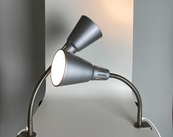 Set of 2 Vintage Ikea Kvart Clamp Lamps | 90s | Gooseneck Lamp | Silver ...