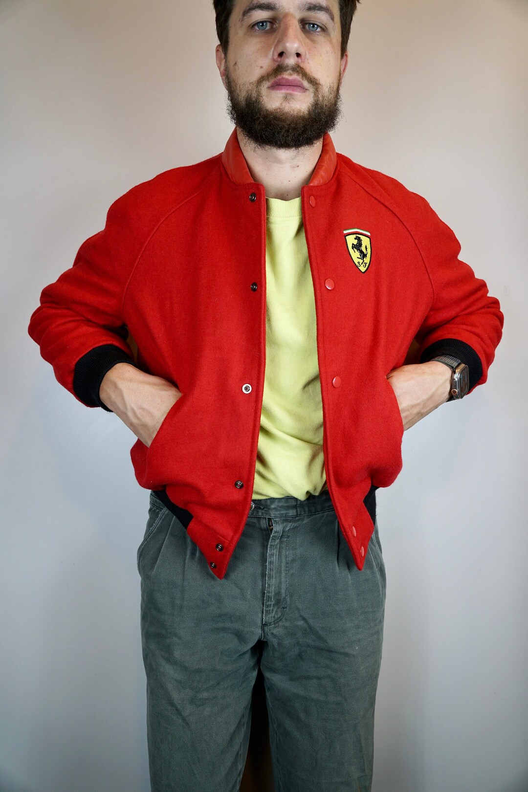 Vintage Ferrari Wool Jacket F1 Jacket Ferrari Bomber Formula F1 Jacket ...