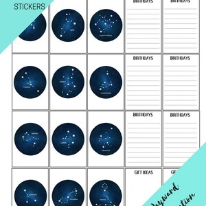 Constellations Stickers Printable | Sticker Sheet Download | Horoscope ...
