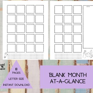 Blank Planner Pages | Monthly Planner Insert | Weekly Planner Insert ...