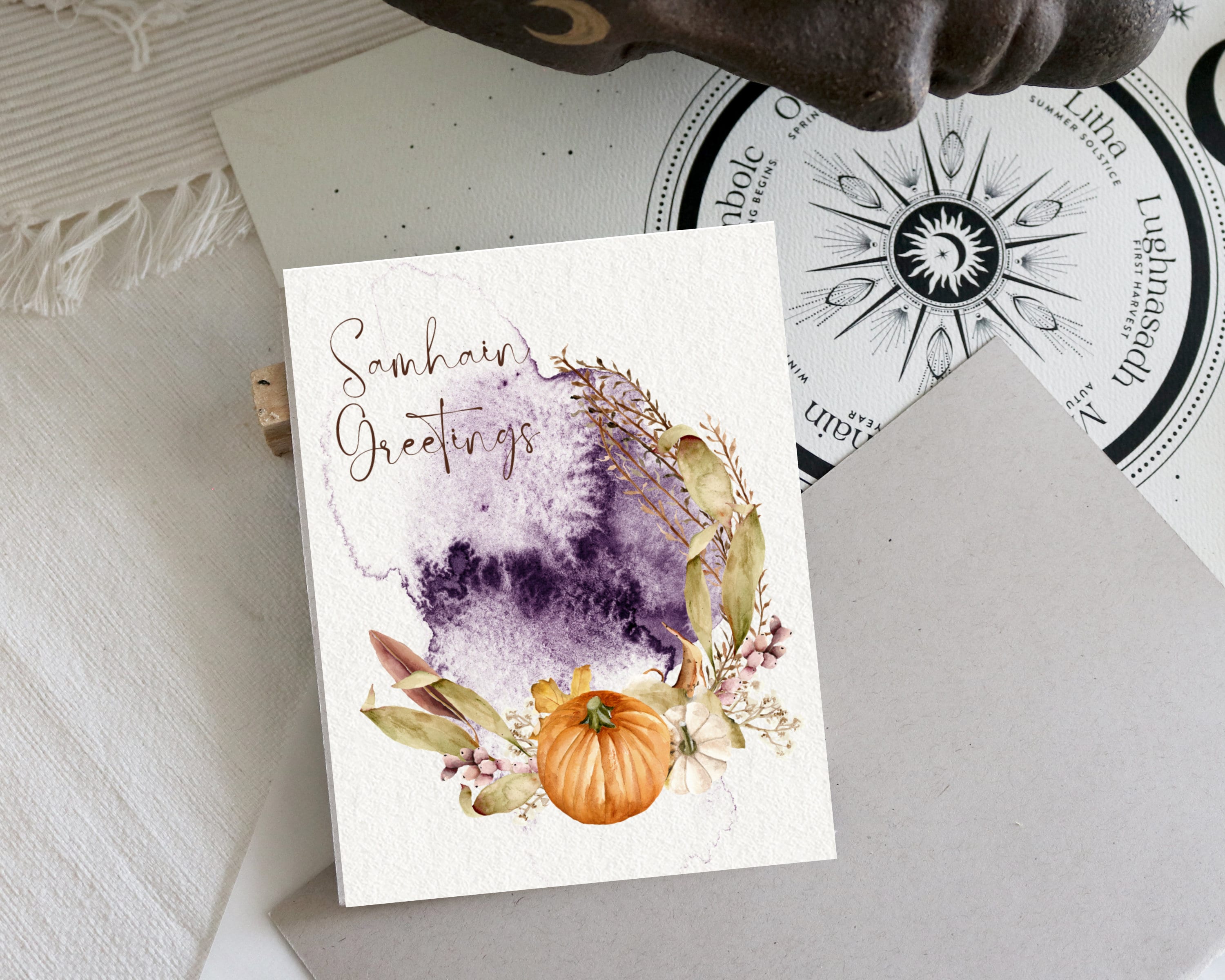 Samhain Holiday Cards Printable Cards Witches New Year Samhain ...