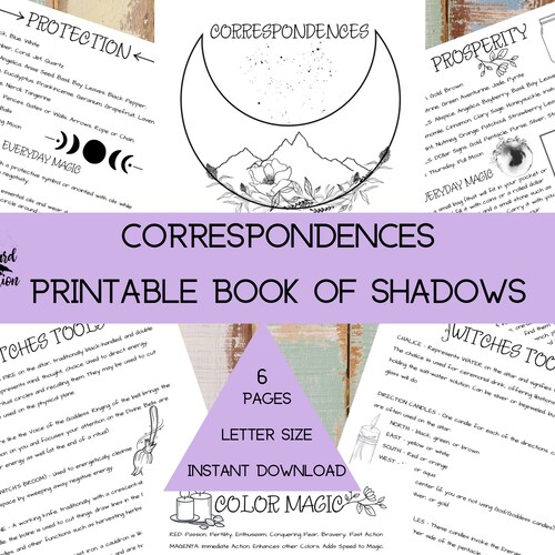 Printable Book of Shadows Cover Pages Grimoire Printable - Etsy