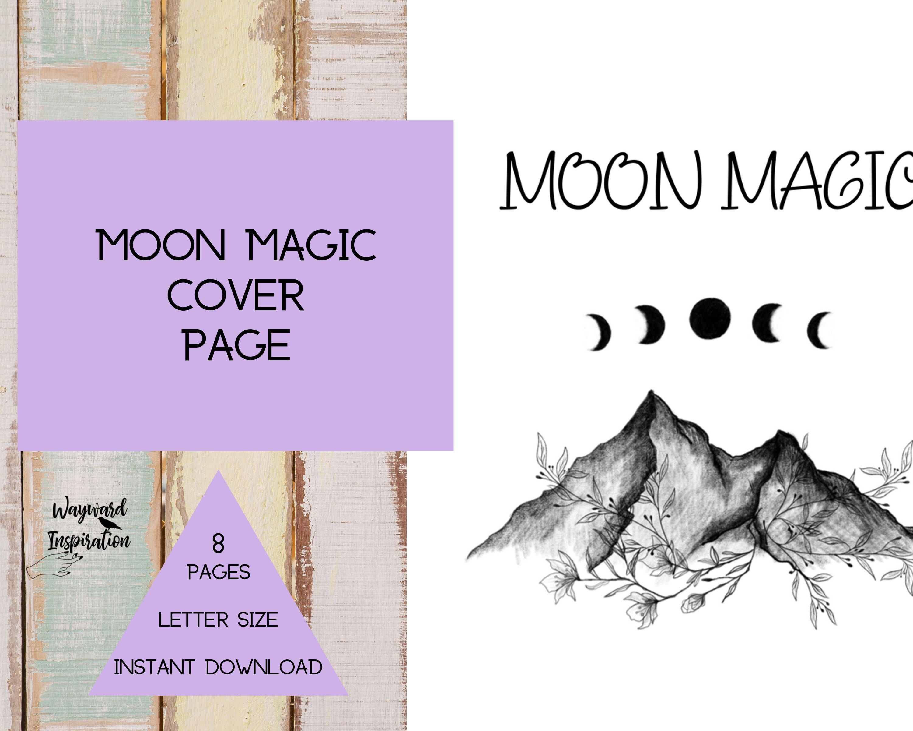 Moon Magic Journal Book of Shadows Printable BOS | Etsy