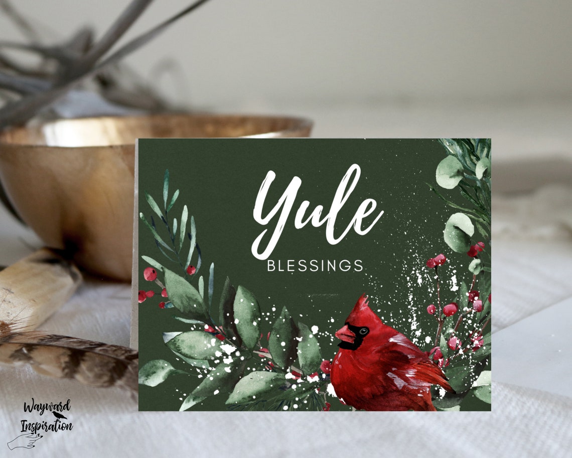 Yule Holiday Cards Printable Holiday Cards Solstice Blessings Yule ...