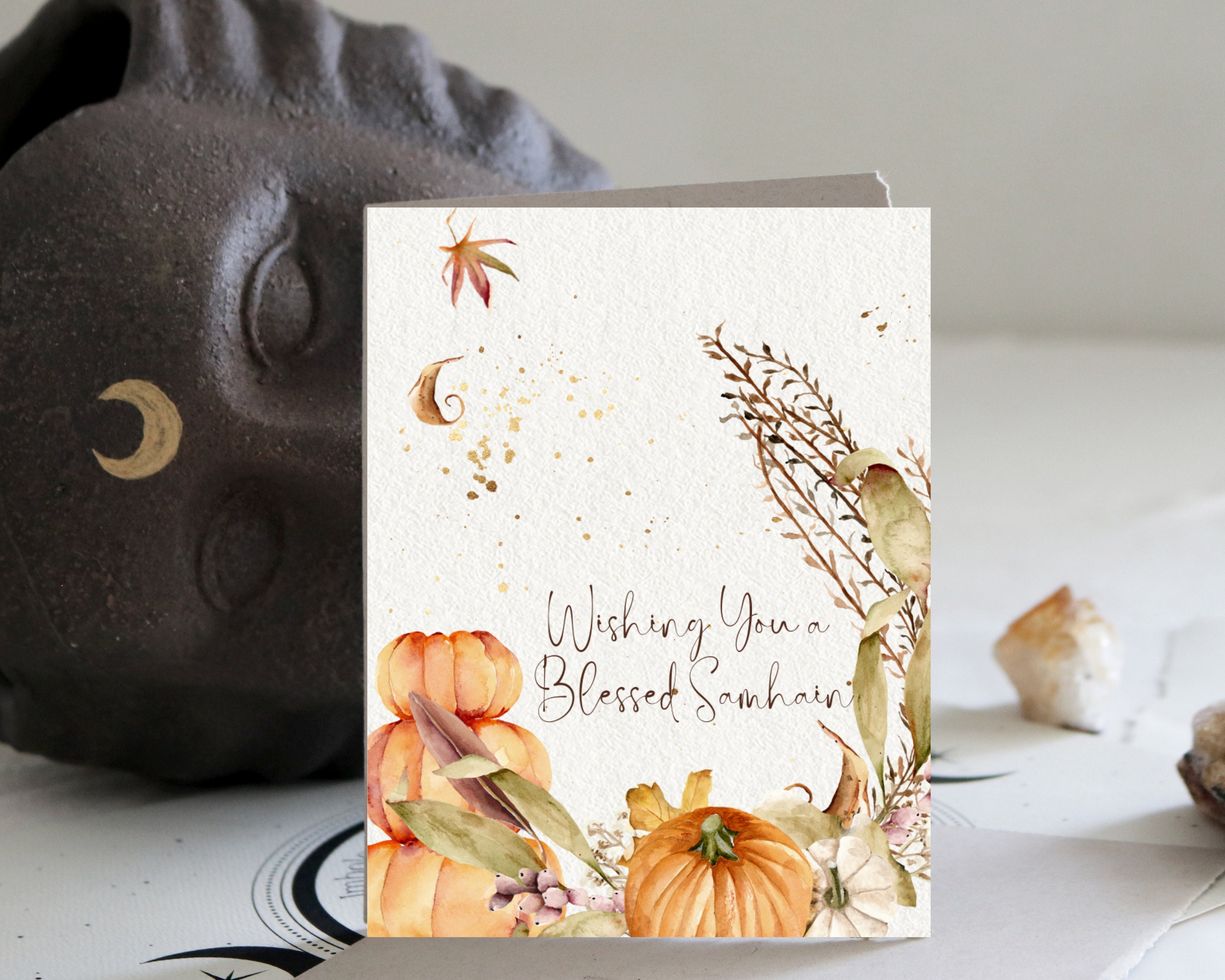 Samhain Holiday Cards Printable Cards Witches New Year Samhain ...