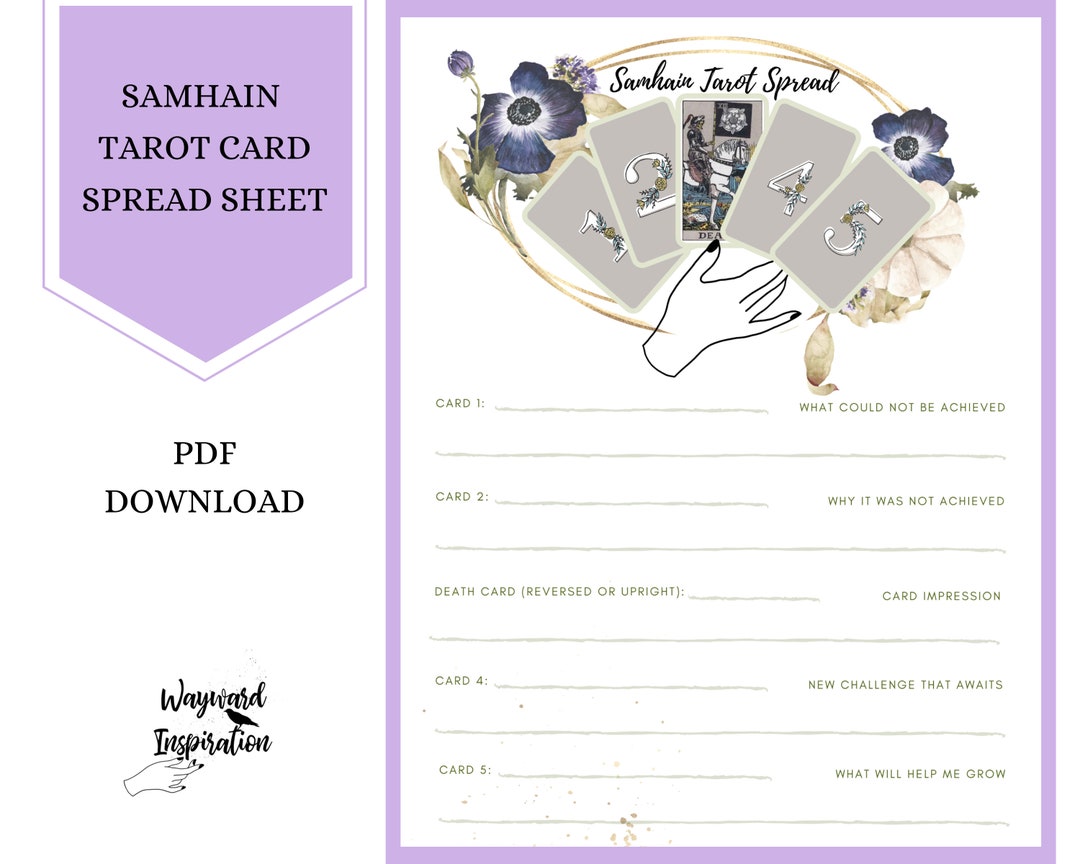 Samhain Tarot Spread Tarot Printable Printable Sabbat Spread Book of ...