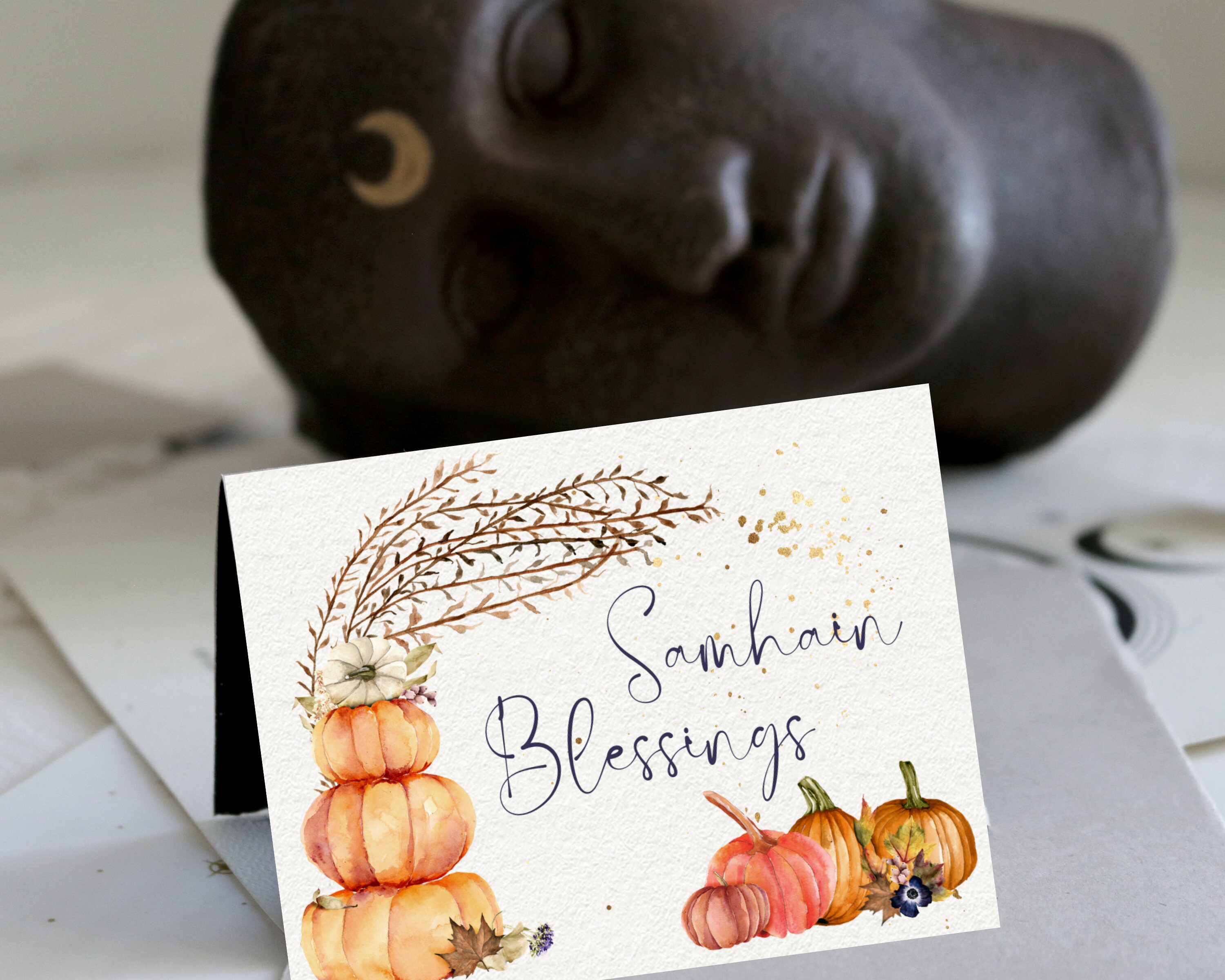Samhain Holiday Cards Printable Cards Witches New Year Samhain ...