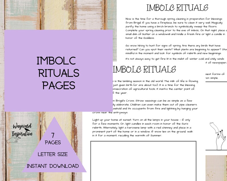 Imbolc Book of Shadows Pages Imbolc Rituals Printable BOS | Etsy