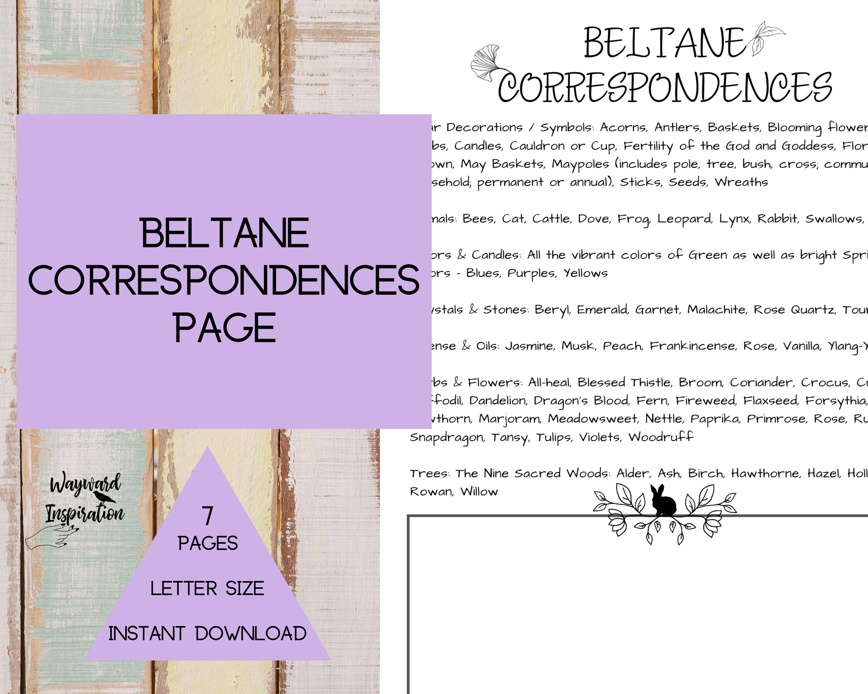 Beltane Book of Shadows Pages Beltane Rituals Printable - Etsy