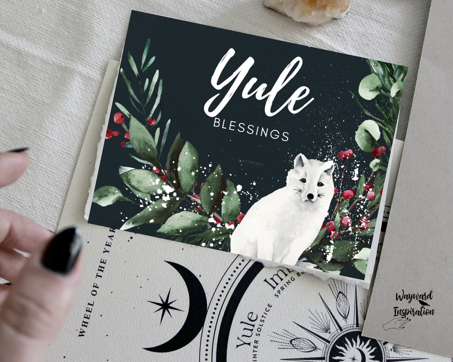 Yule Holiday Cards Printable Holiday Cards Solstice | Etsy