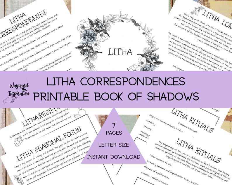 Litha Correspondence Pages | Book of Shadows | Witch Journal ...