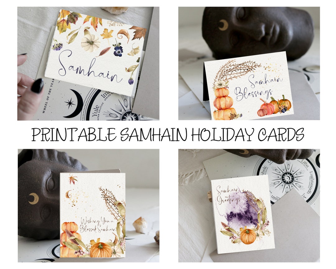 Samhain Holiday Cards | Printable Cards | Witches New Year | Samhain ...