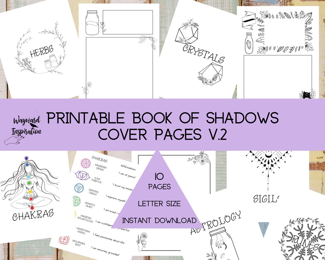 Printable Book of Shadows Cover Pages | Grimoire Printable | Sigils ...
