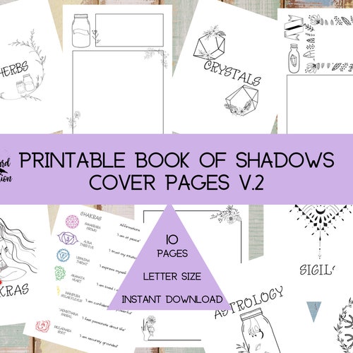 Witchcraft Basic Printable Grimoire Pages Book of Shadows - Etsy